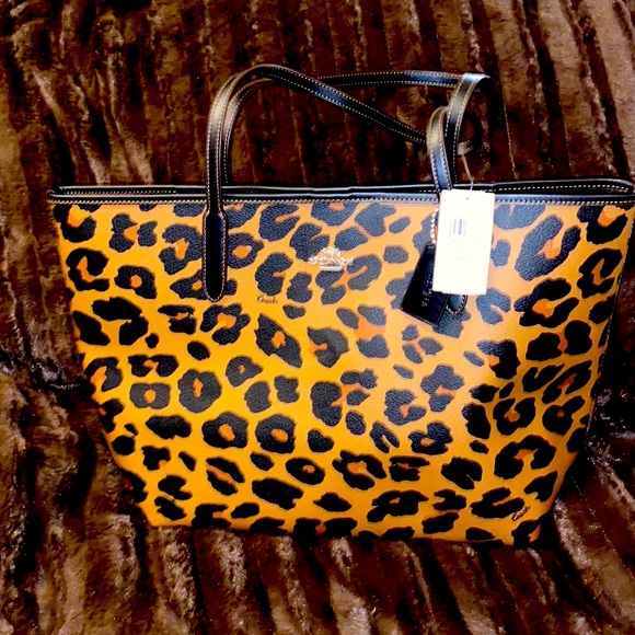 Coach | Bags | Coach Leopard Print Signature City Tote | Poshmark